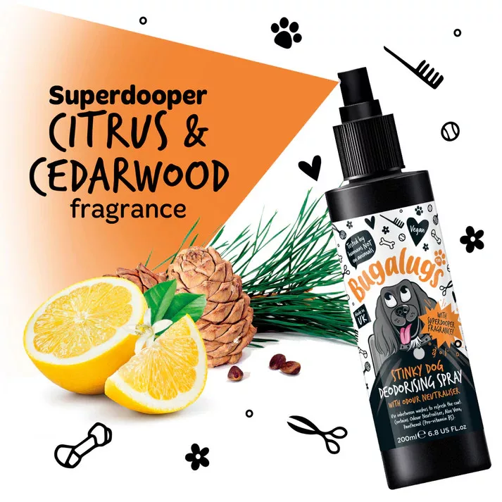 Bugalugs Stinky Dog Deodorising Spray - citrus és fenyő illa